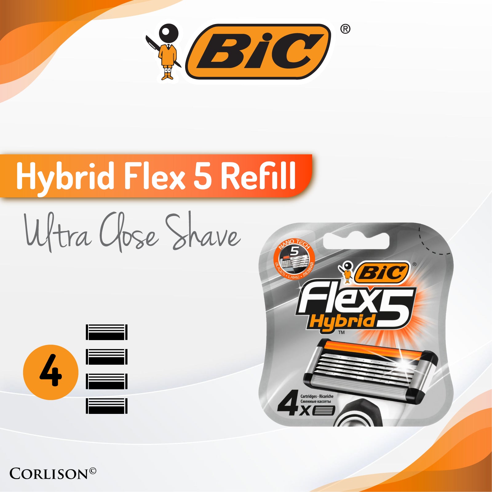 Buy BIC Flex 5 Hybrid Blister Shaver Refill | BIC Singapore